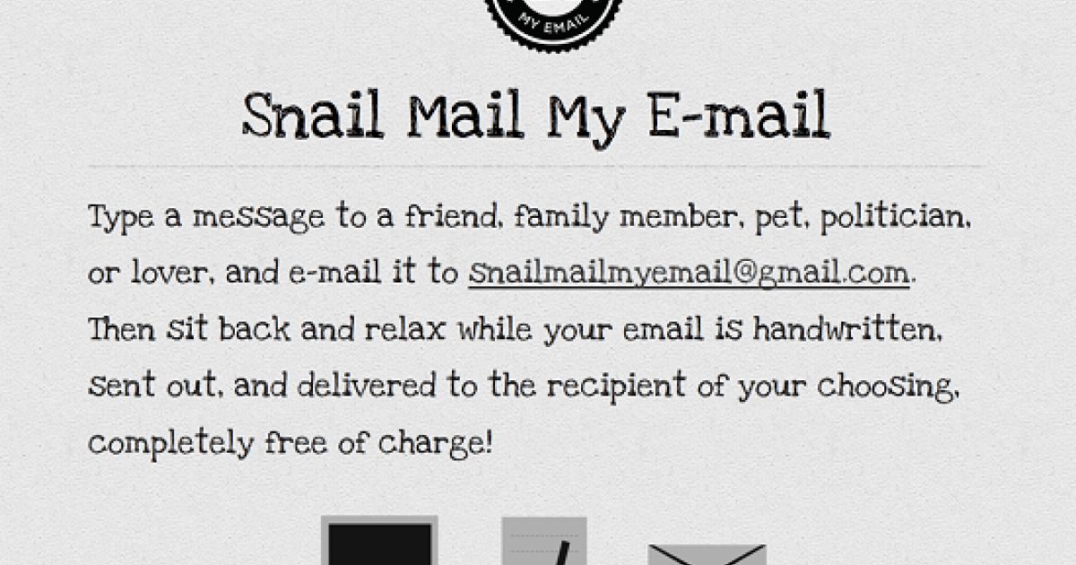 Snail Mail My Email, η υπηρεσία που μετατρέπει τα Email σας σε ...
