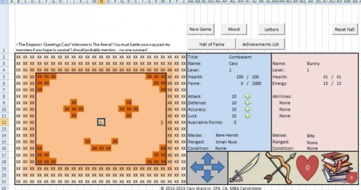 Το πρώτο RPG game προγραμματισμένο αποκλειστικά σε Excel!