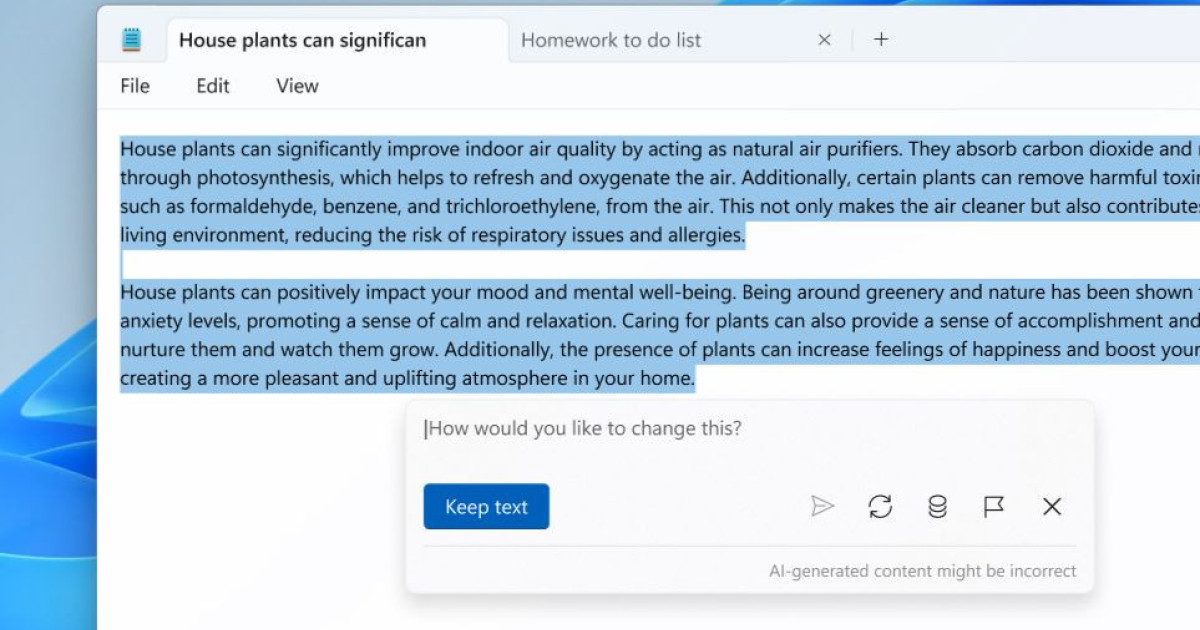 Microsoft Notepad: Πλέον σε βοηθά να γράφεις με παραγωγική ΑΙ
