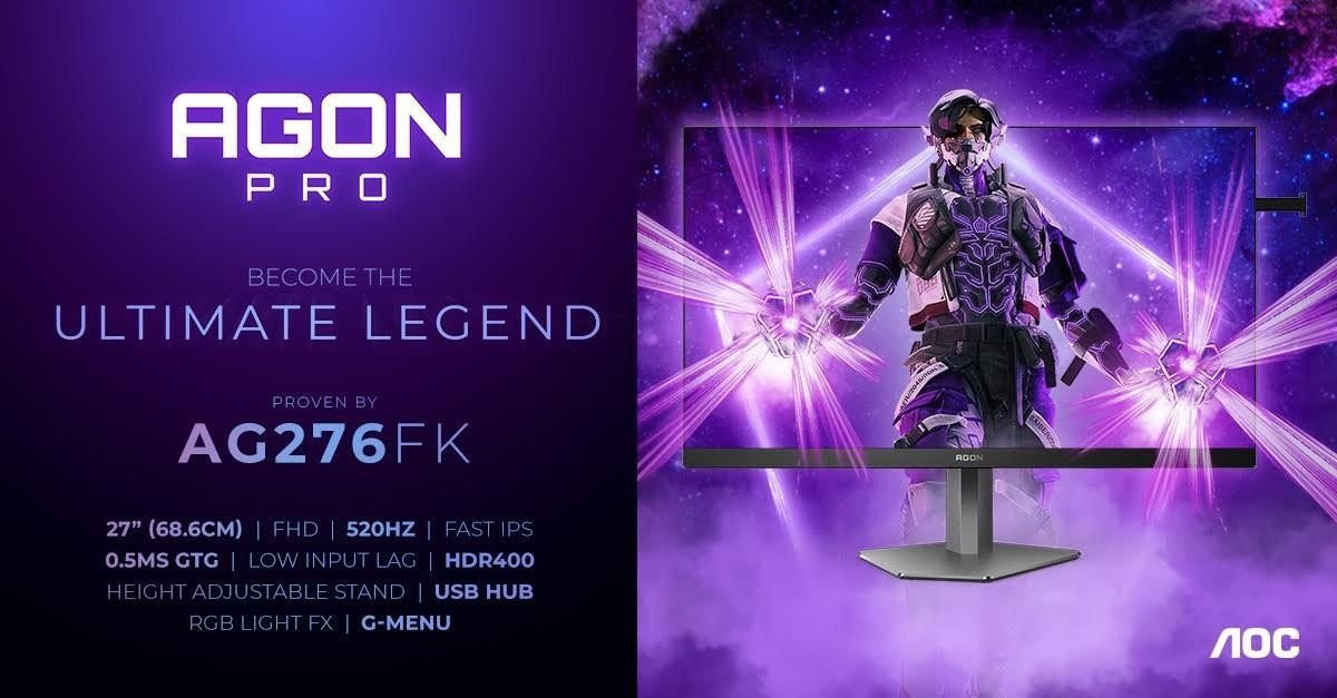 AGON by AOC: Η κορυφαία μάρκα gaming οθονών στο πρώτο 9μηνο του 2024